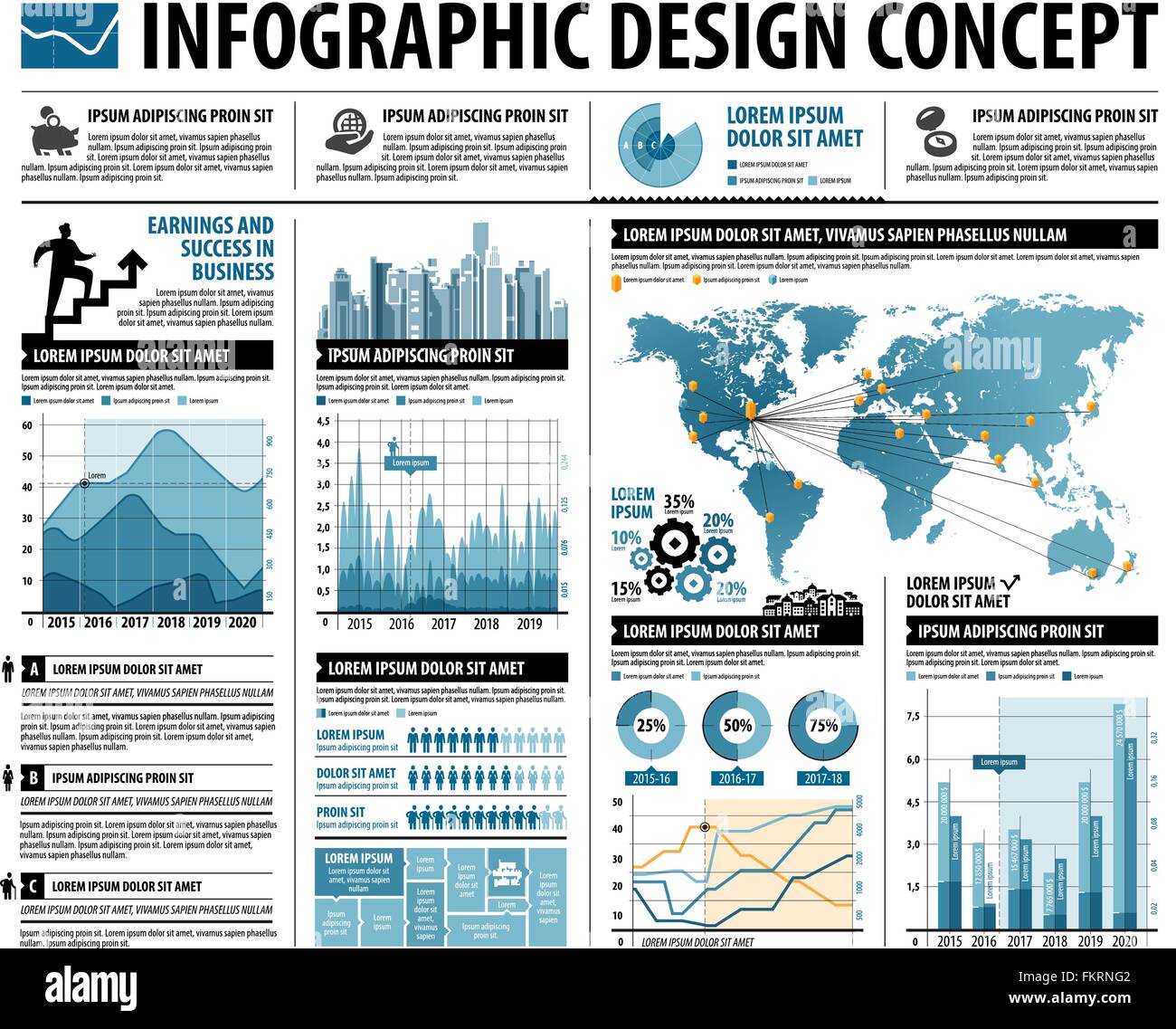 business infographics web design for workflow layout diagram. vector ...