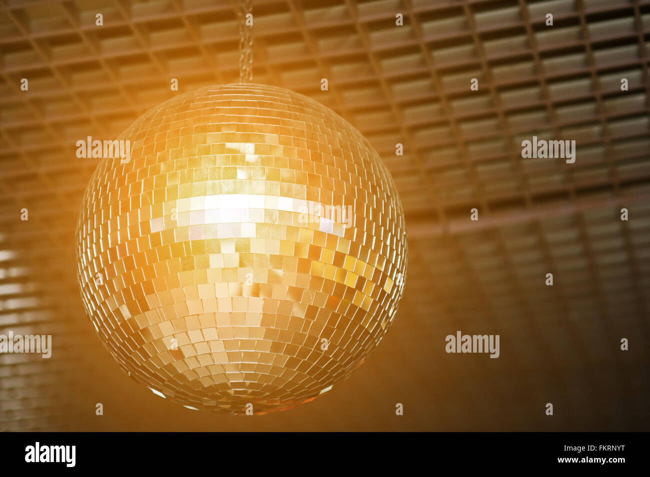 Shined disco mirror ball over the dance floor Stock Photo - Alamy