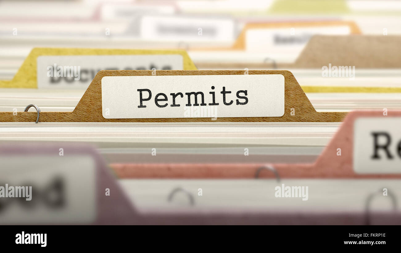 Folder in Catalog Marked as Permits Stock Photo - Alamy