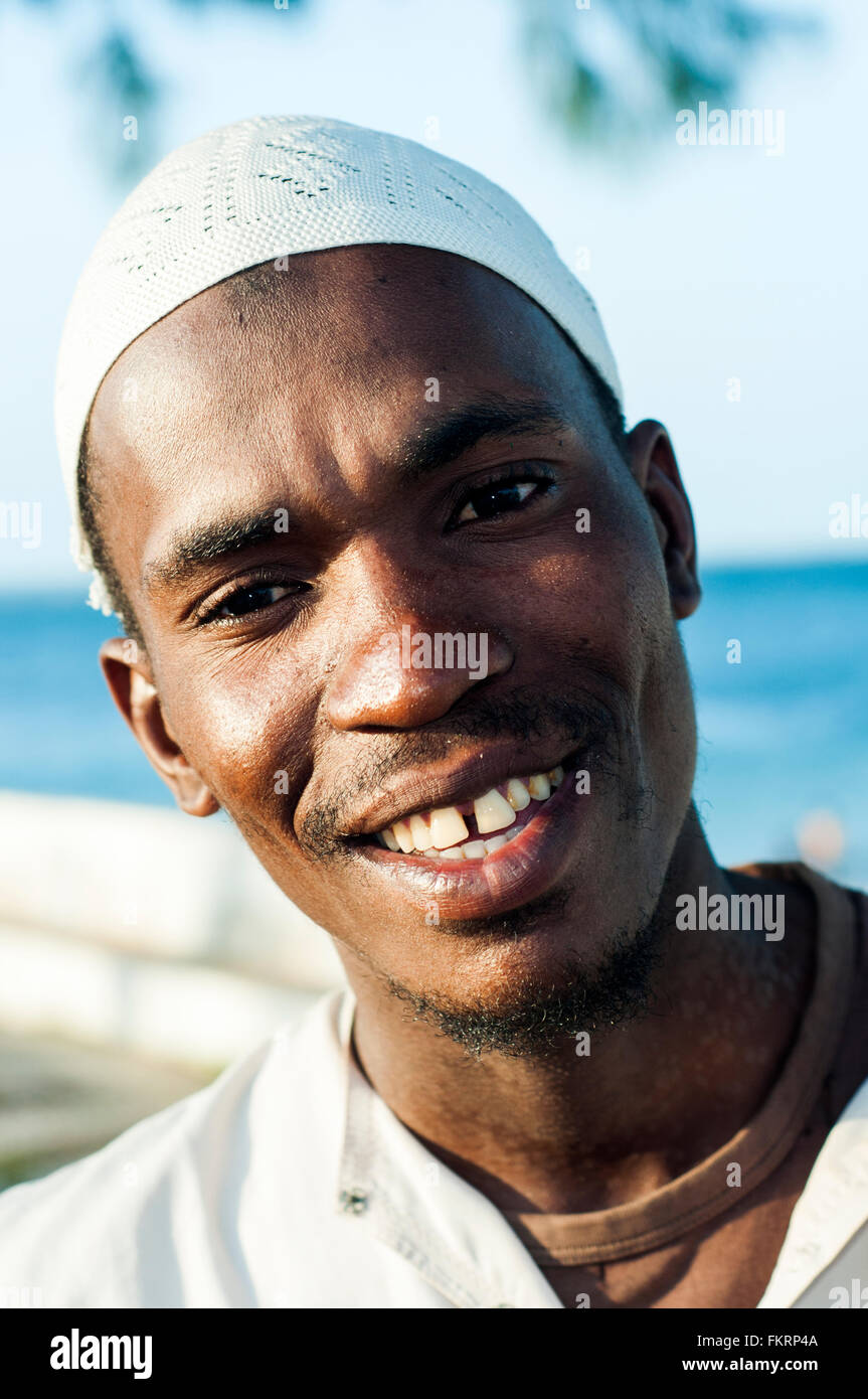 Portrait of Islamic man, Ilha de Mozambique, Nampula, Mozambique Stock ...