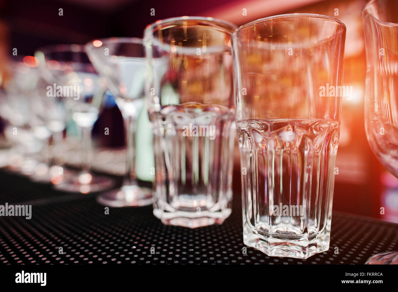 Set of collection cup glasses for bar drinks Stock Photo - Alamy