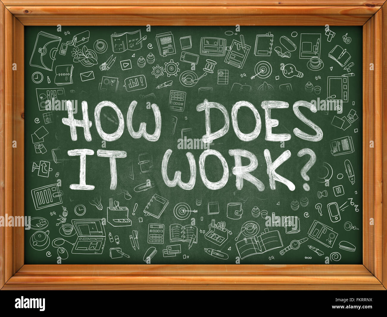 How Does it Work - Hand Drawn on Green Chalkboard Stock Photo - Alamy