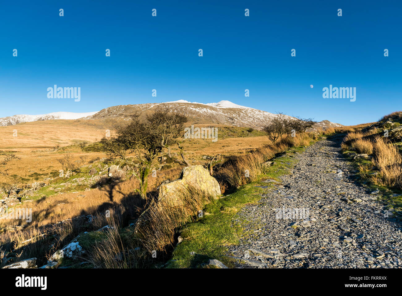 Rhyd-Ddu footpath Snowdonia National Park North Wales looking towards ...