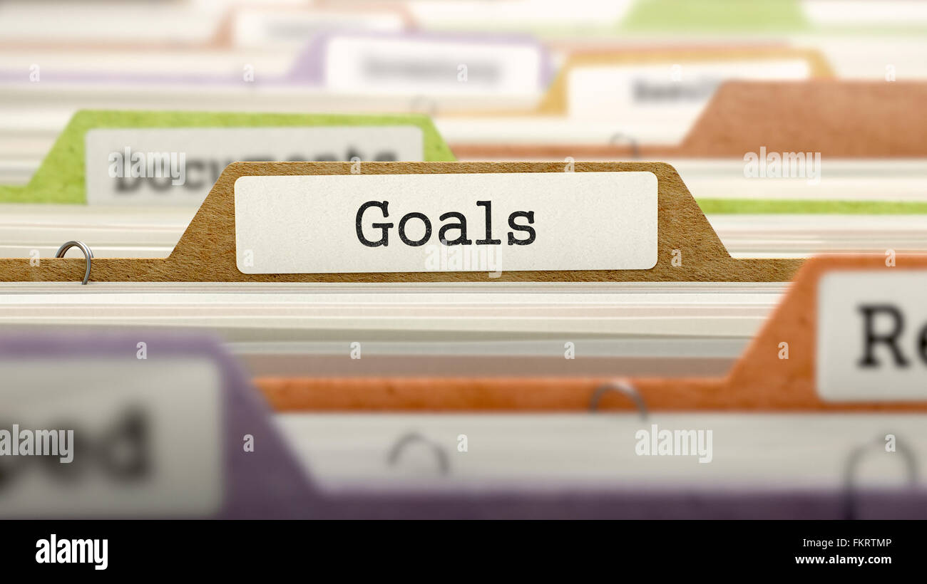 Goals Concept on Folder Register Stock Photo - Alamy