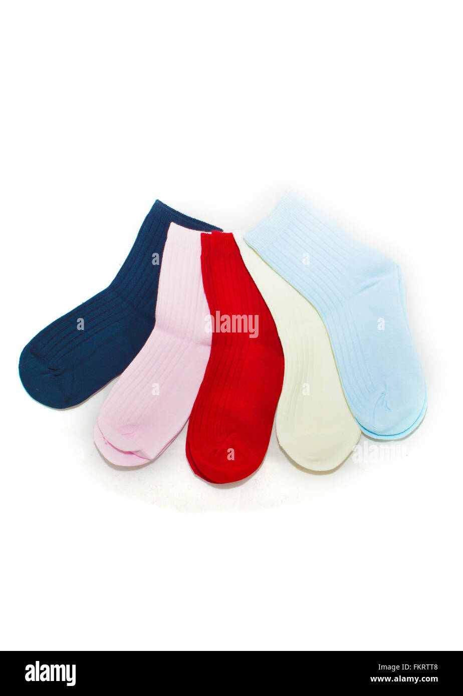 Cute color socks isolated on white Stock Photo - Alamy