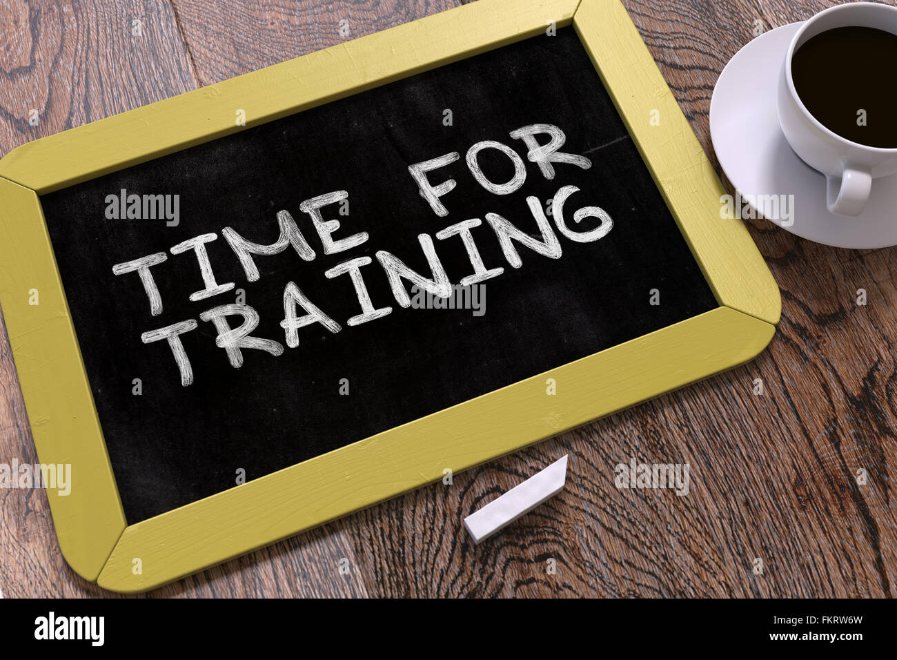 Handwritten Time for Training on a Chalkboard Stock Photo - Alamy