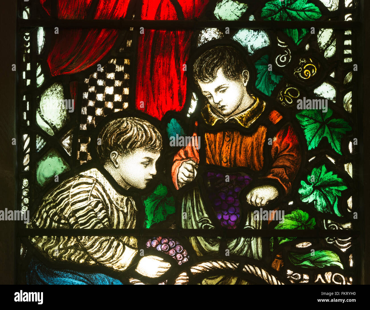 Stained glass by A J Davies, St Leonard`s Church, Clent, Worcestershire ...