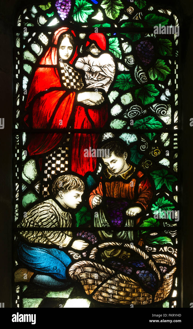Stained glass by A J Davies, St Leonard`s Church, Clent, Worcestershire ...
