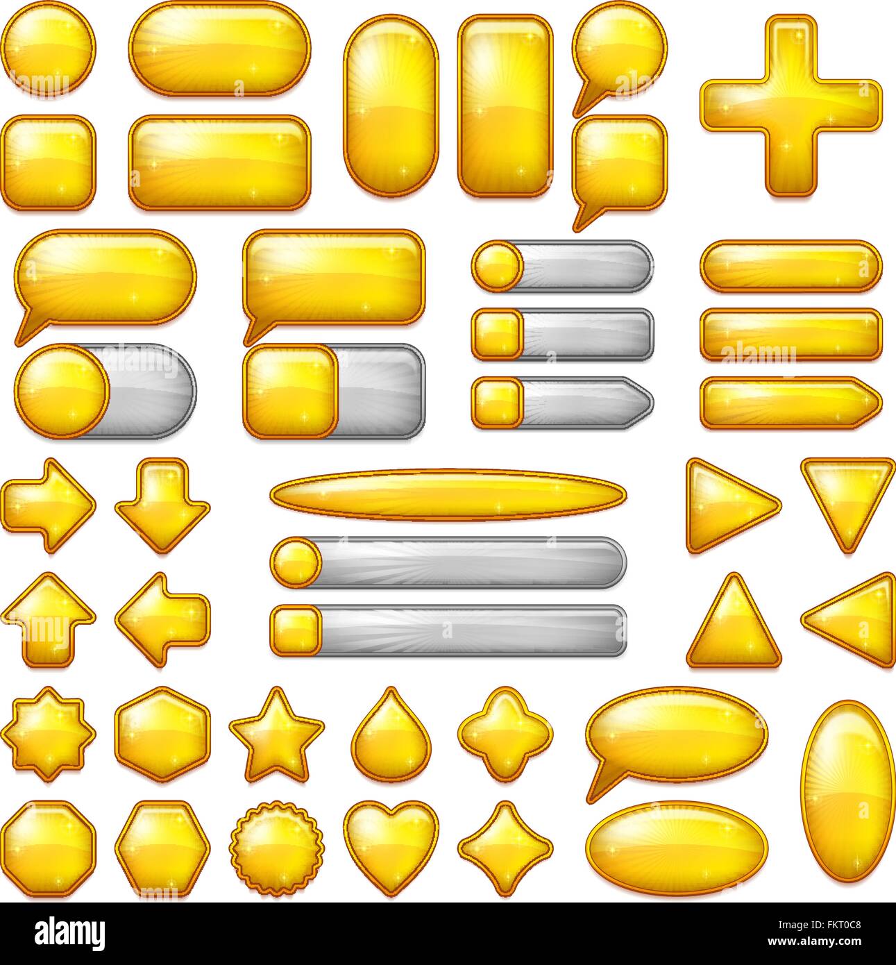 Gold Glass Buttons Set Stock Vector Image & Art - Alamy