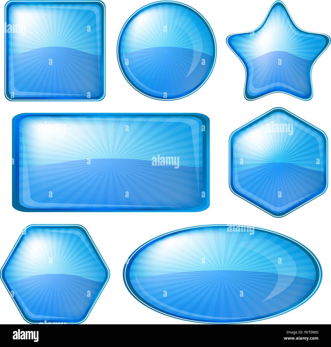 Icons buttons blue, set Stock Vector Image & Art - Alamy