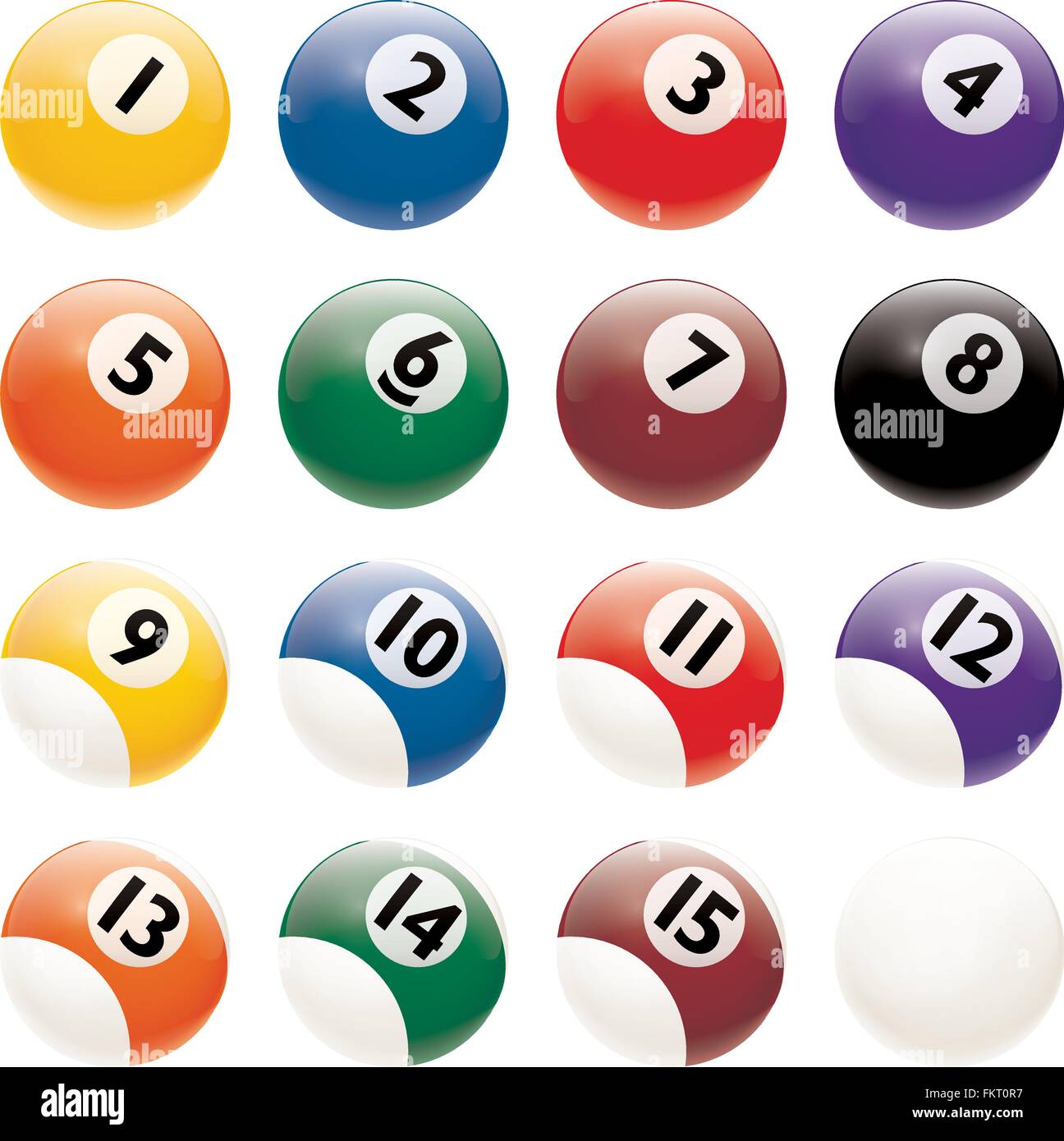 Set of Pool Billiards Balls isolated on white Stock Vector Image & Art ...