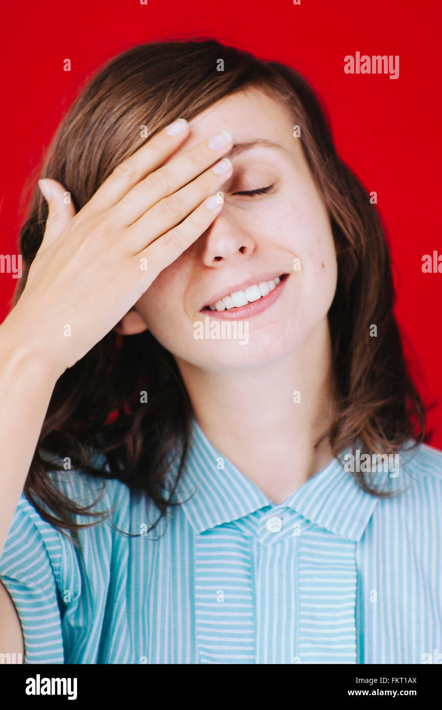 Woman face front view studio hi-res stock photography and images - Alamy