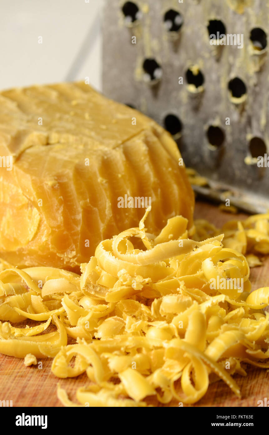 Beeswax, natural wax produced by honey bees Stock Photo - Alamy