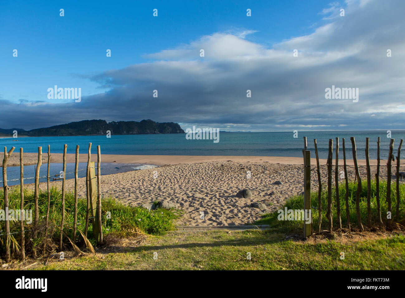 Wooden fence on remote beach Stock Photo - Alamy