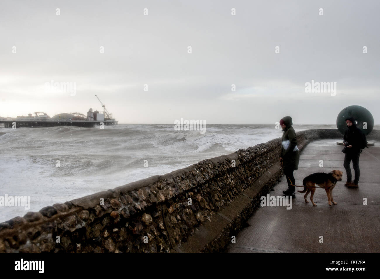 Storm Imogen lashes Brighton Beach with gale force winds. The Met ...