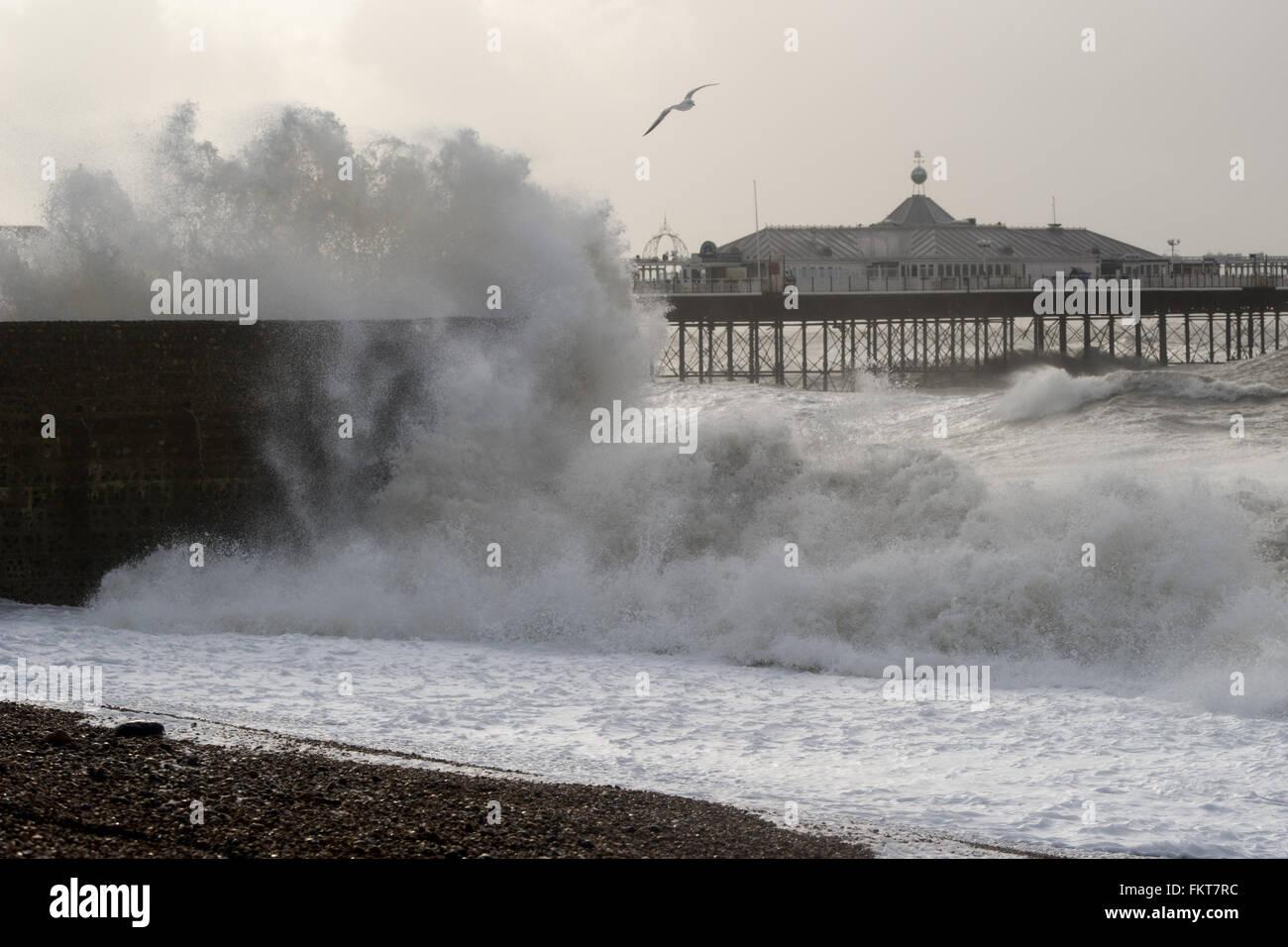 Storm Imogen lashes Brighton Beach with gale force winds. The Met ...