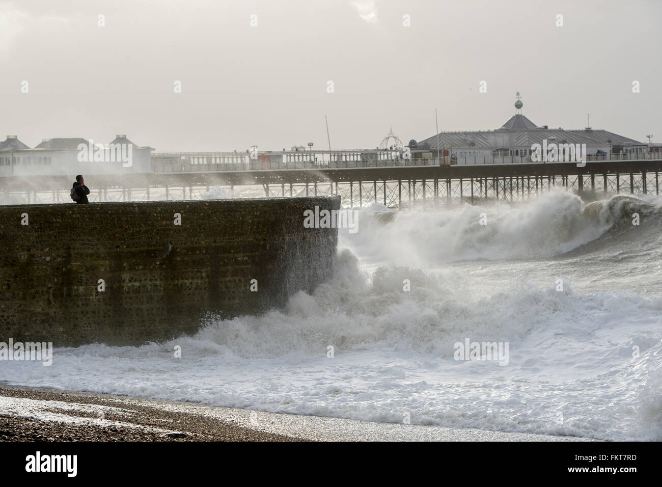 Storm Imogen lashes Brighton Beach with gale force winds. The Met ...