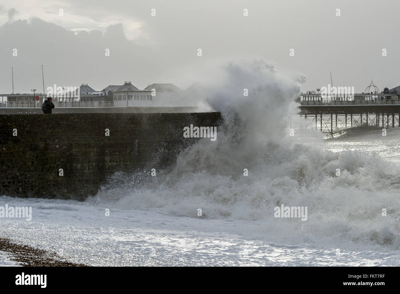 Storm Imogen lashes Brighton Beach with gale force winds. The Met ...