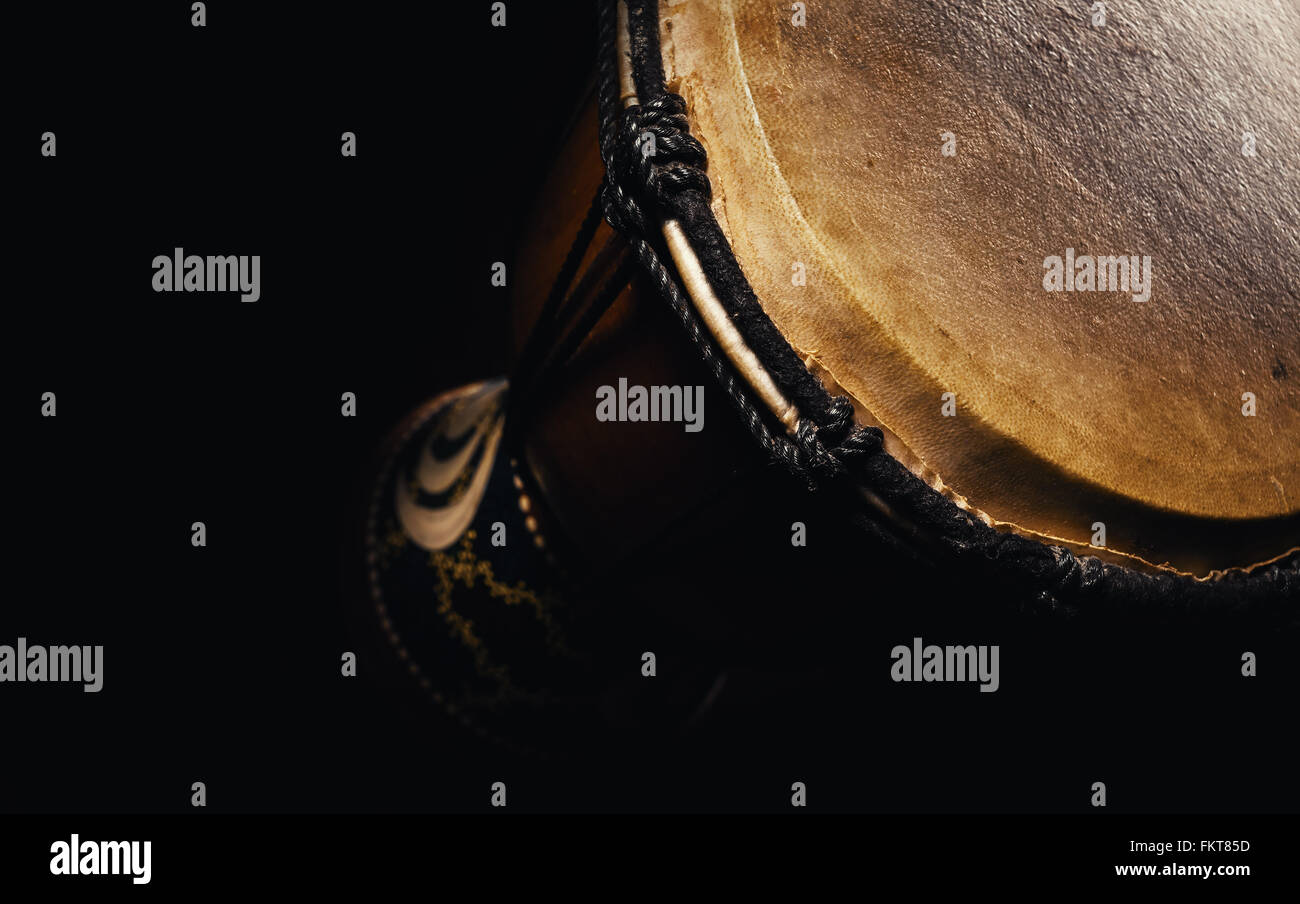 Musical percussion instrument details, closeup view of a djembe Stock ...