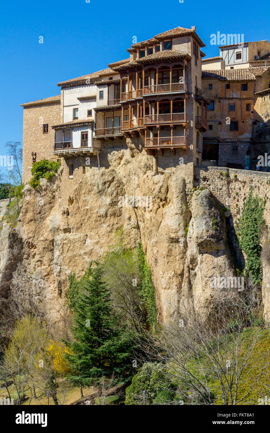 Famous hanging houses of Cuenca in Spain Stock Photo - Alamy