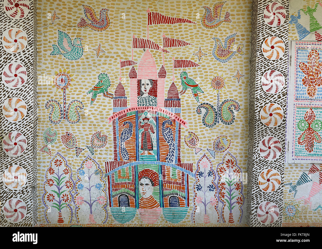 Dhaka 2016. Bangladeshi traditional wall art in Dhaka Stock Photo - Alamy