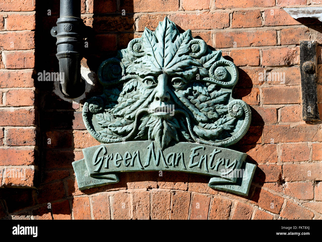 Green Man Entry sign, Castle Street, Dudley, West Midlands, England, UK ...