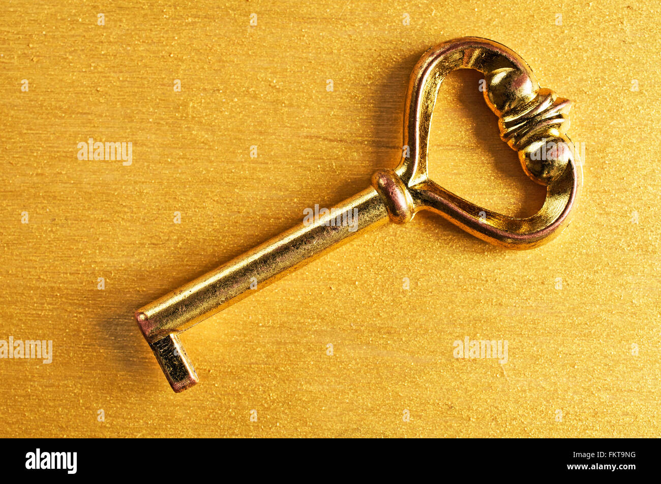 Golden key on a golden background. Success concept Stock Photo - Alamy