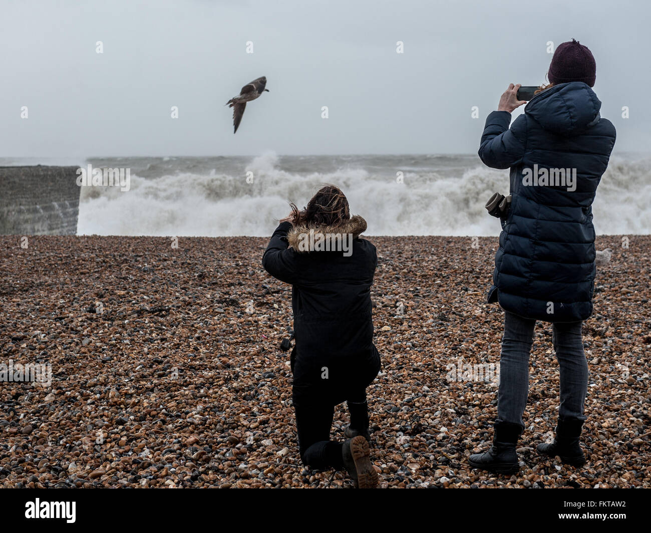 Storm Imogen lashes Brighton Beach with gale force winds. The Met ...