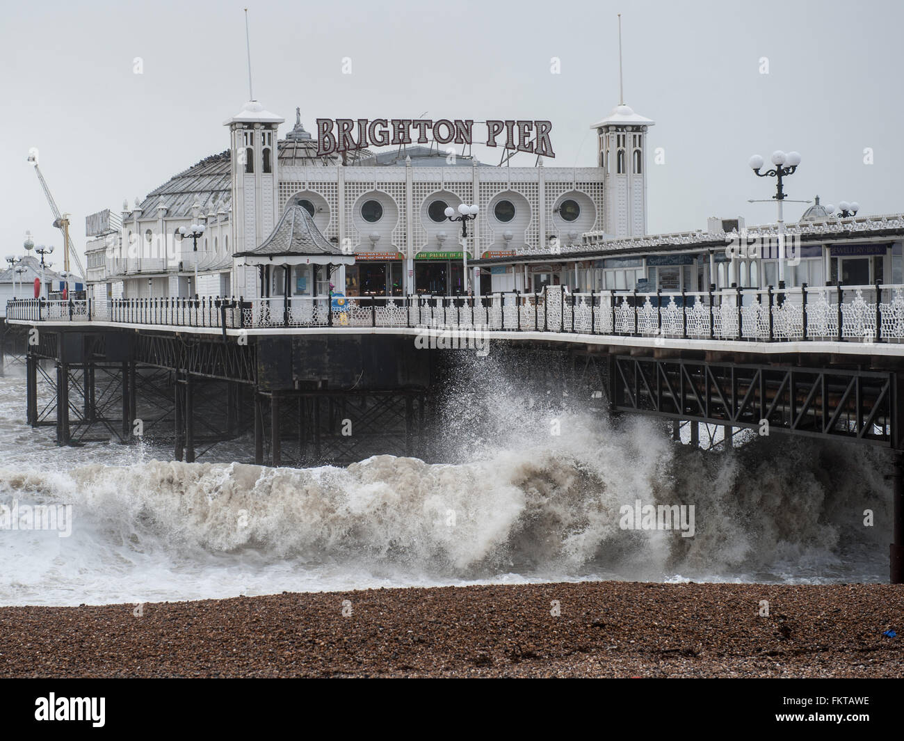 Storm Imogen lashes Brighton Beach with gale force winds. The Met ...