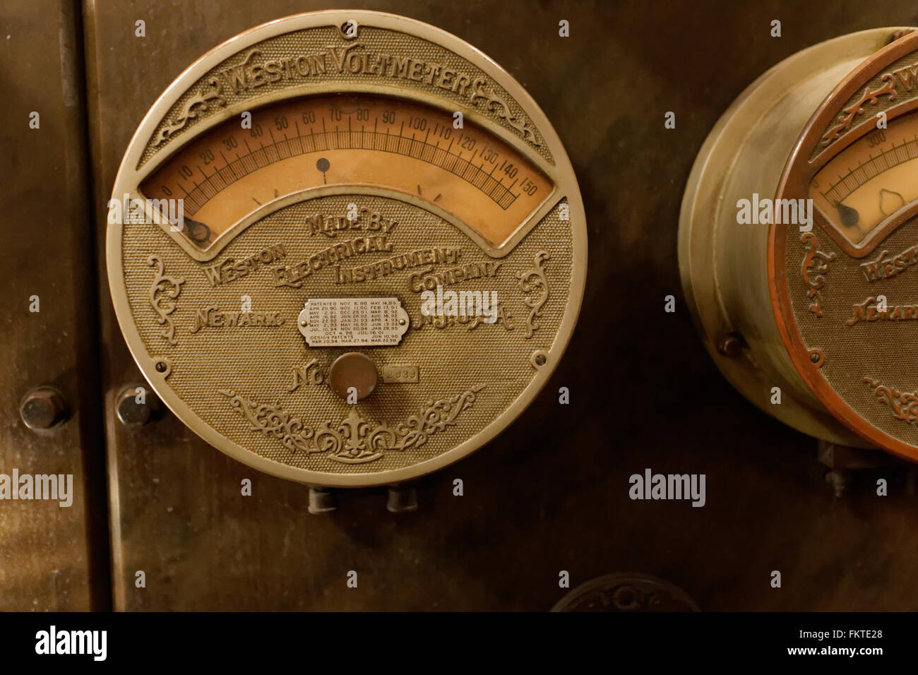 A voltmeter made by the Weston Electrical Instrument Company of Newark ...