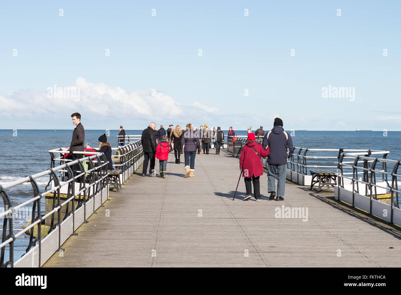 Saltburn, a seaside resort, in North Yorkshire, England, UK on a March ...