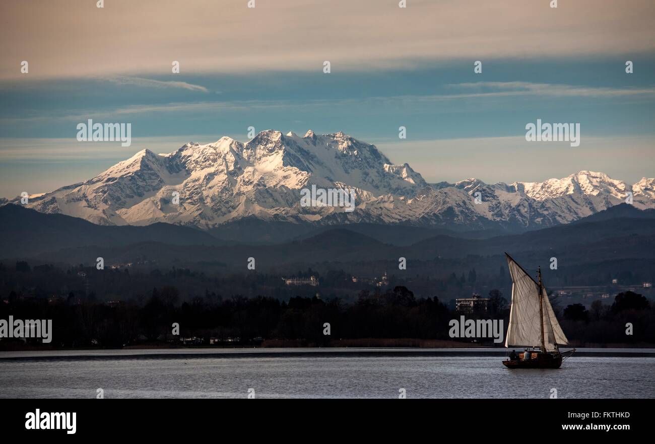 Mount Rosa, Lake Maggiore, Piedmont, Lombardy, Italy Stock Photo - Alamy