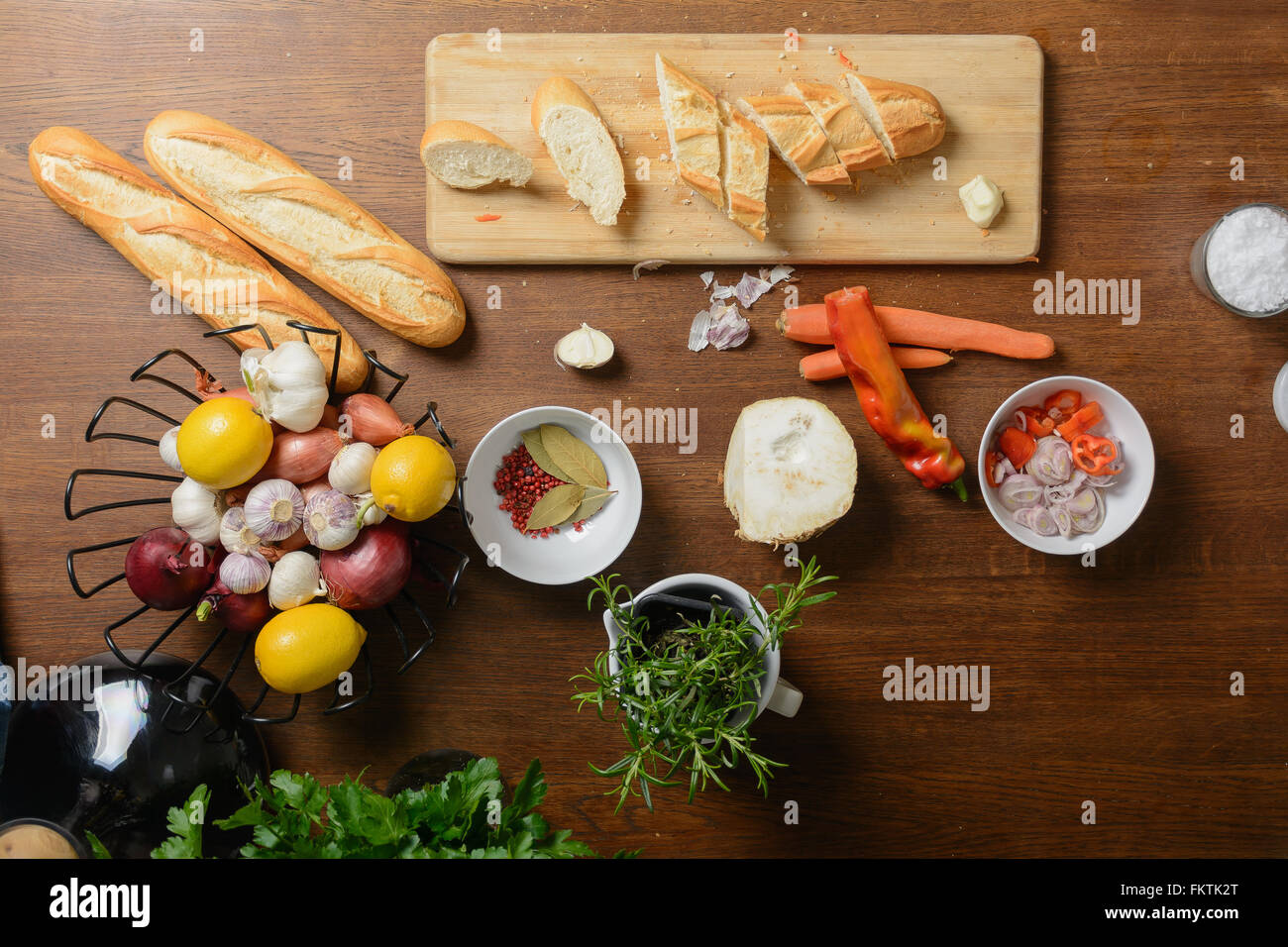 Making dinner, view from above Stock Photo - Alamy