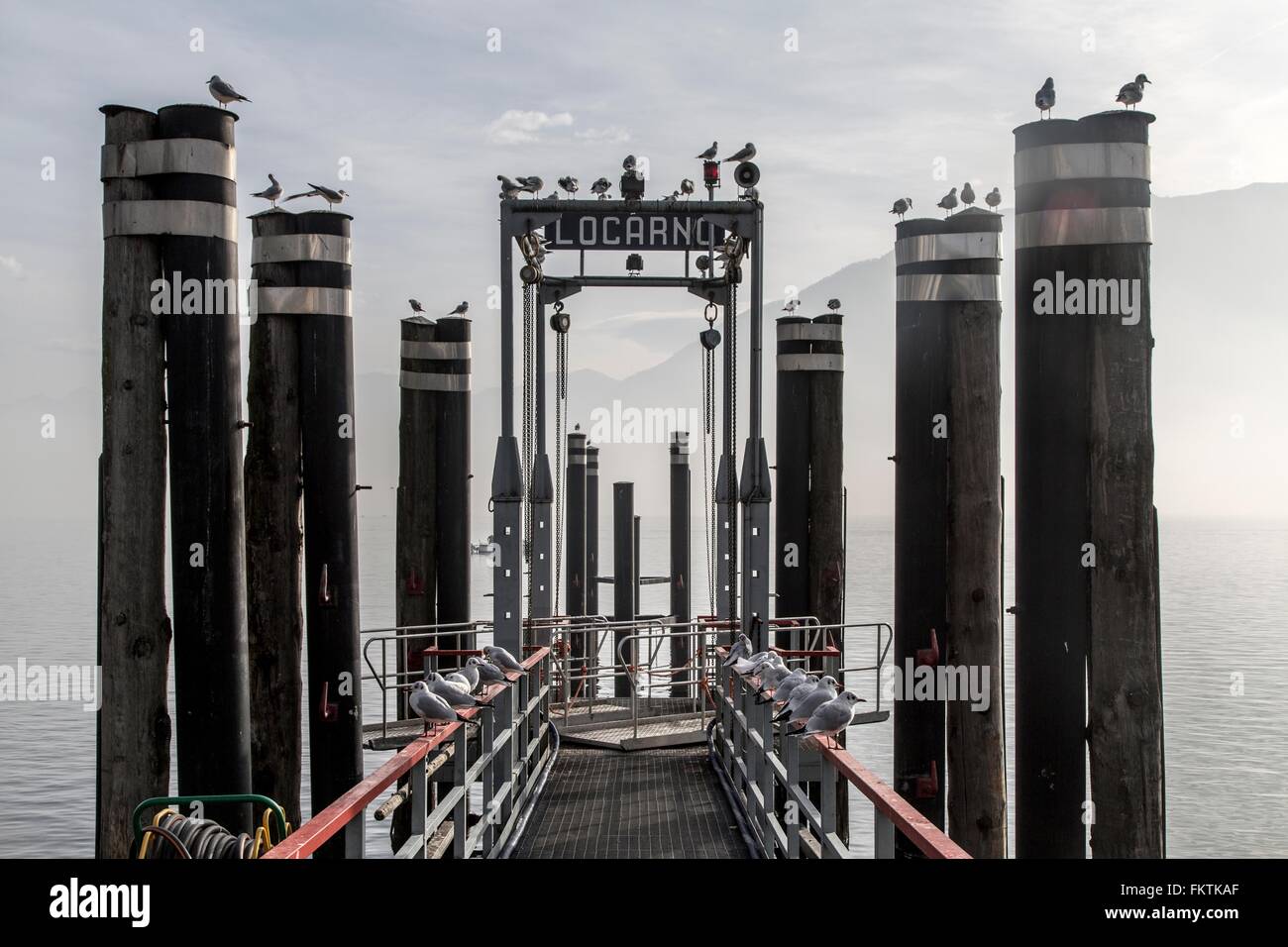 Ferry pier, Locarno, Lake Maggiore, Switzerland Stock Photo - Alamy