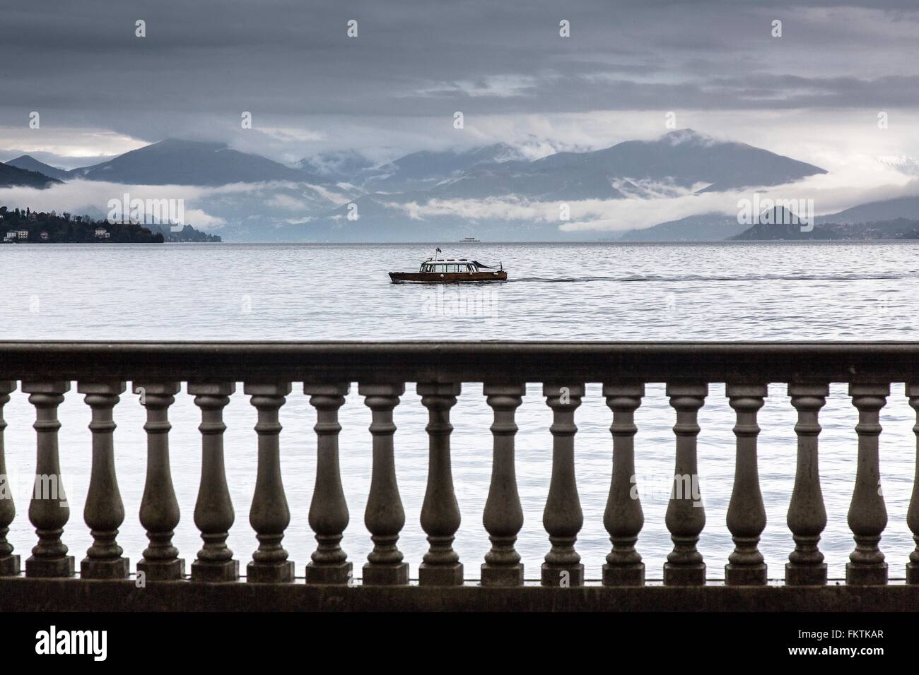 Balustrade, Lake Maggiore, Piedmont, Lombardy, Italy Stock Photo - Alamy