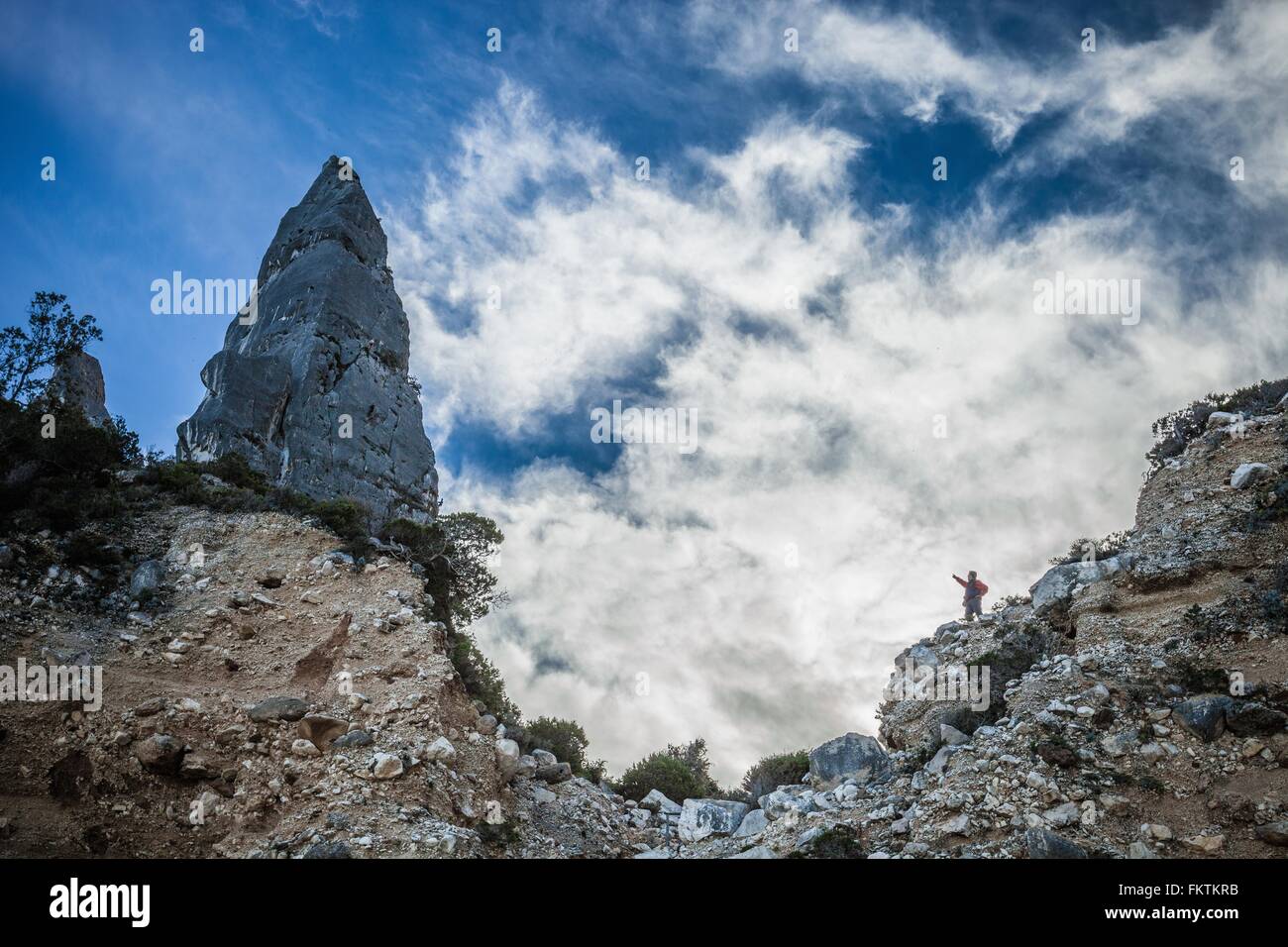 Low angle view of young man using mobile phone in balcony Stock Photo ...