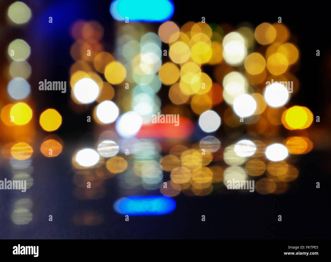 Artistic style - Defocused urban abstract texture ,bokeh of city lights ...