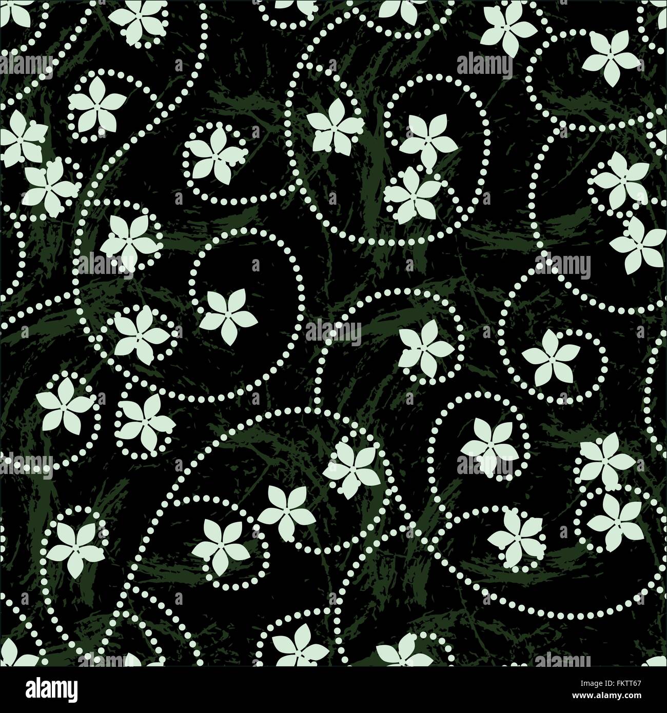 Vector Flower Pattern in a Green Colors Stock Vector Image & Art - Alamy