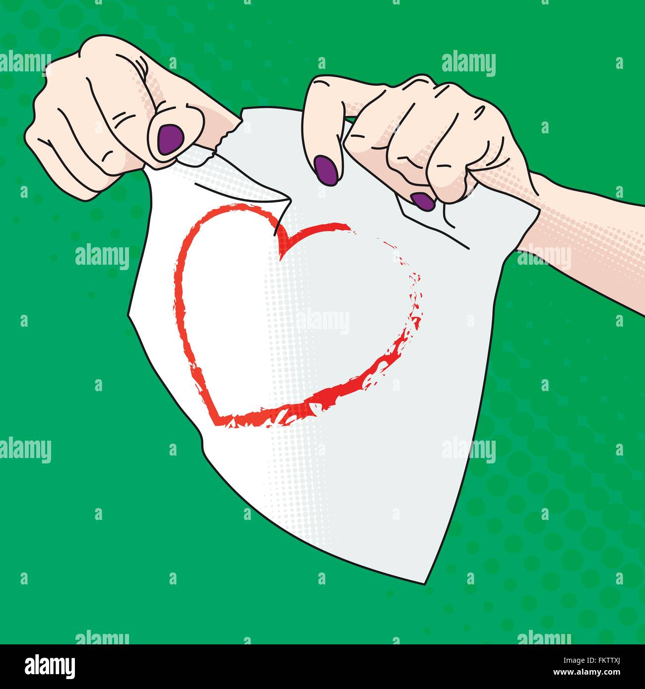 Vector illustration of female hands tearing paper Stock Vector Image ...