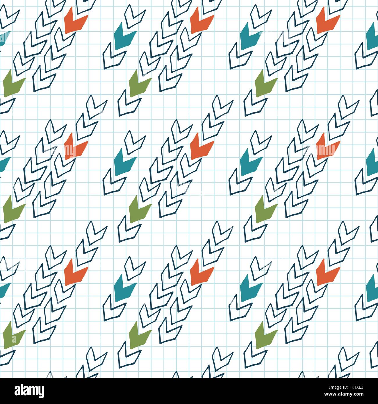 Vector seamless pattern of arrows on graph paper Stock Vector Image ...