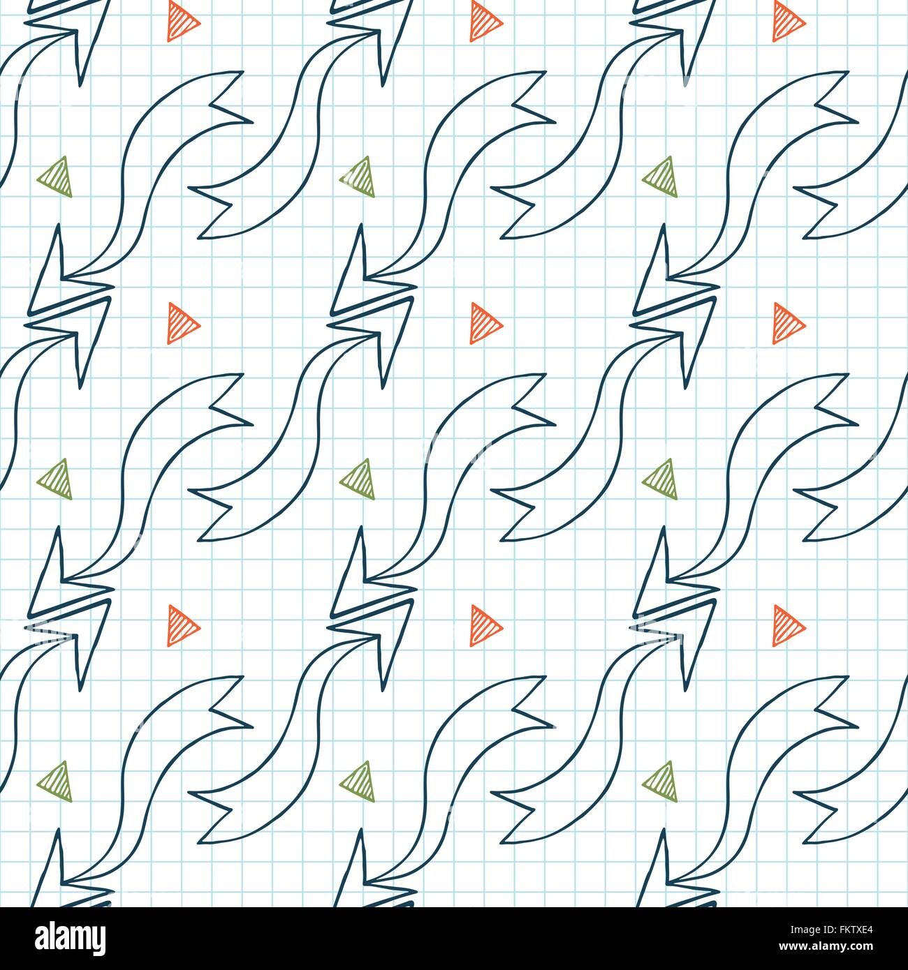 Vector seamless pattern of arrows on graph paper Stock Vector Image ...