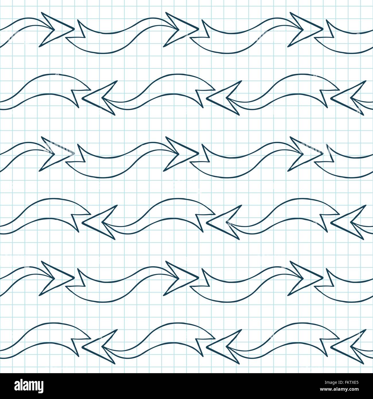 Vector seamless pattern of arrows on graph paper Stock Vector Image ...