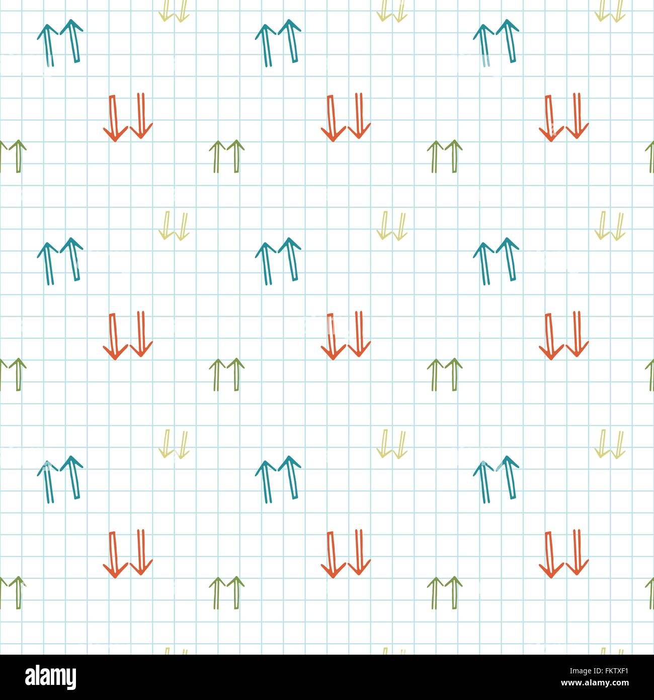 Vector seamless pattern of arrows on graph paper Stock Vector Image ...