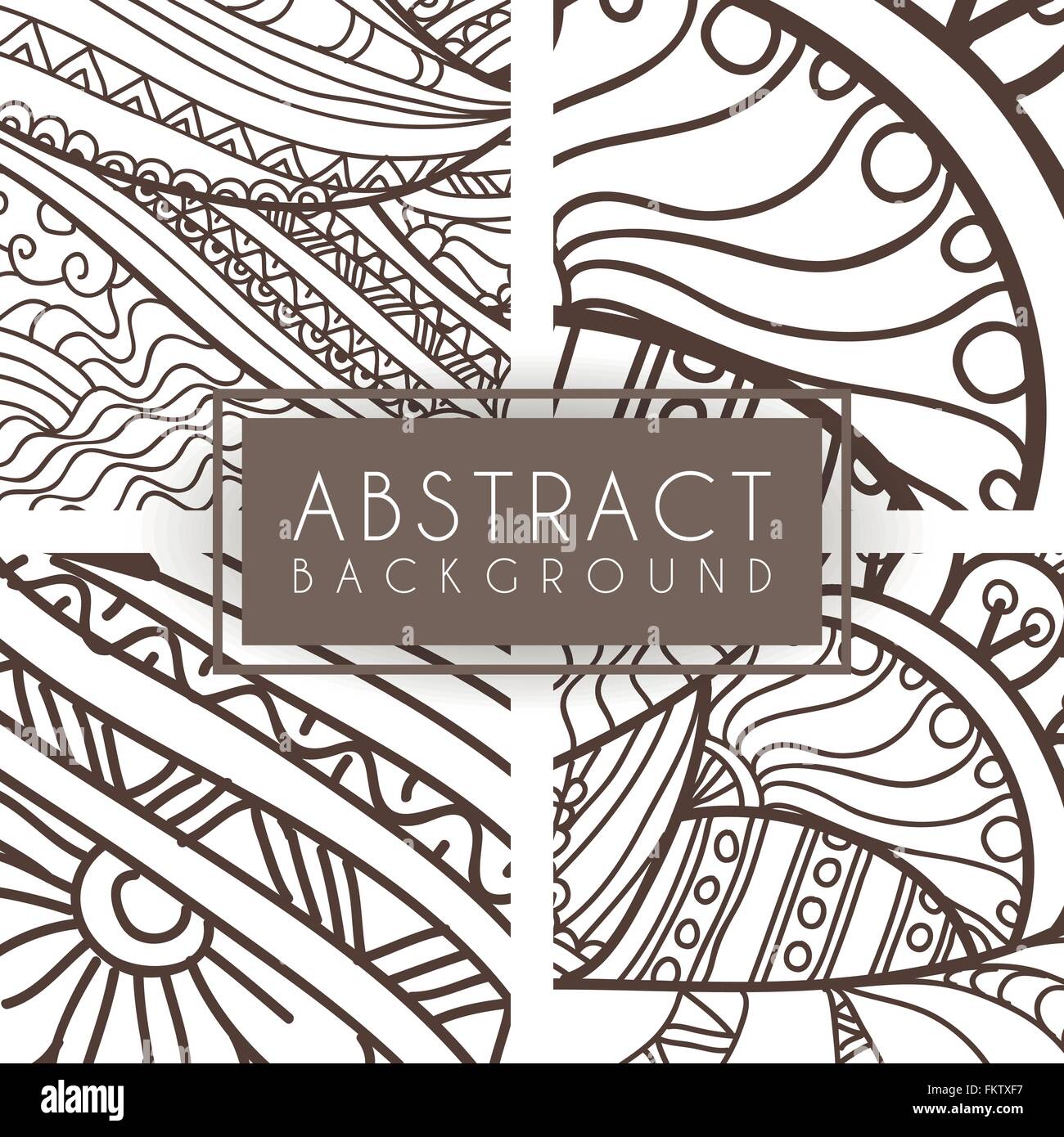 Set of four vector monochrome intricate patterns. Doodle. Zentangle ...