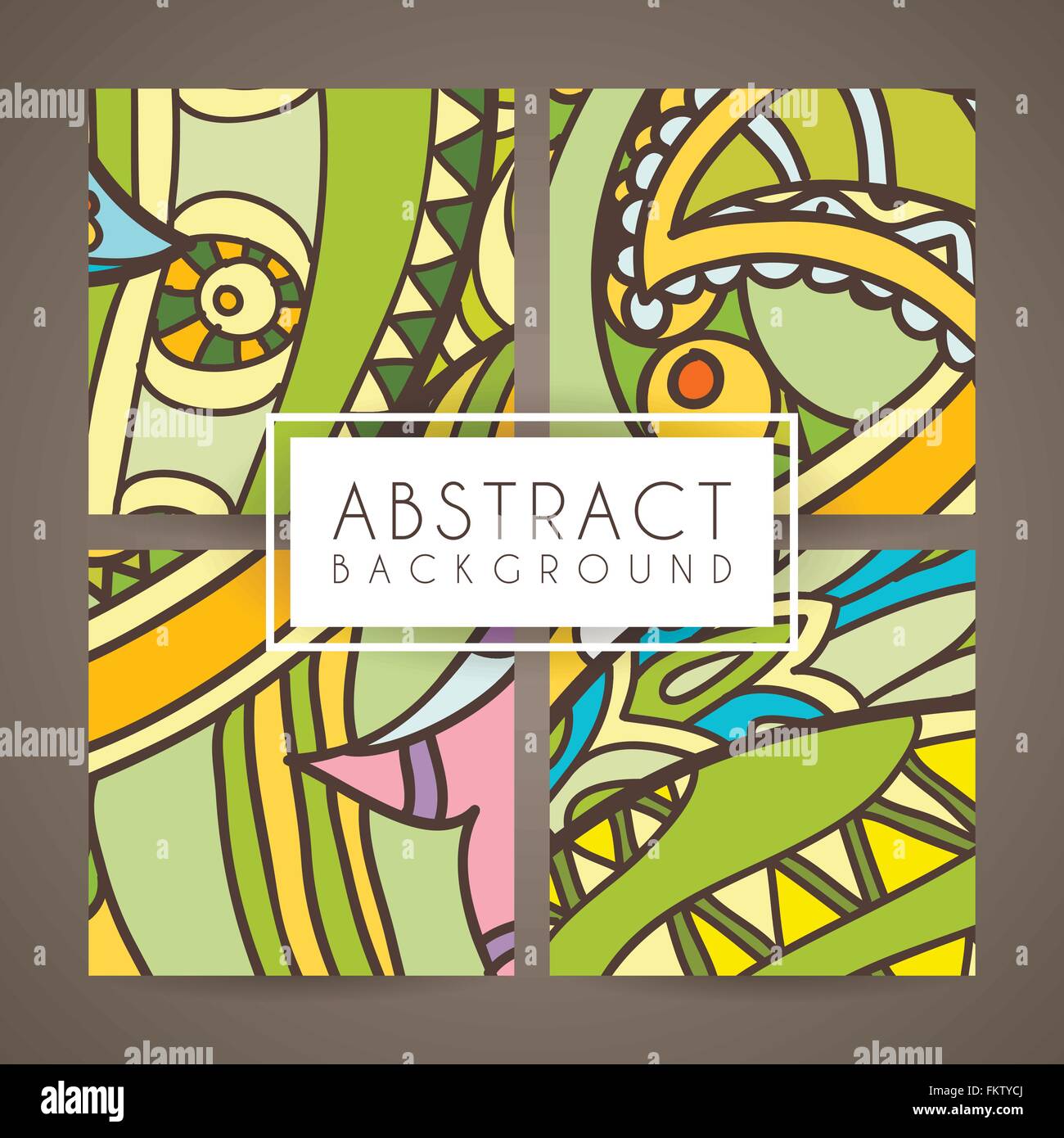 Set of four vector colorful intricate patterns. Doodle. Zentangle Stock ...