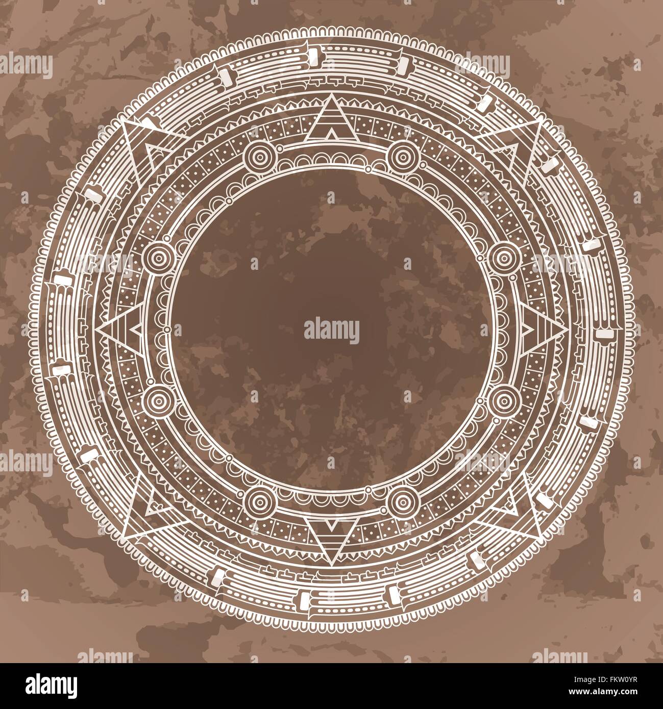 Vector circular pattern in the style of the Aztec calendar stone Stock ...