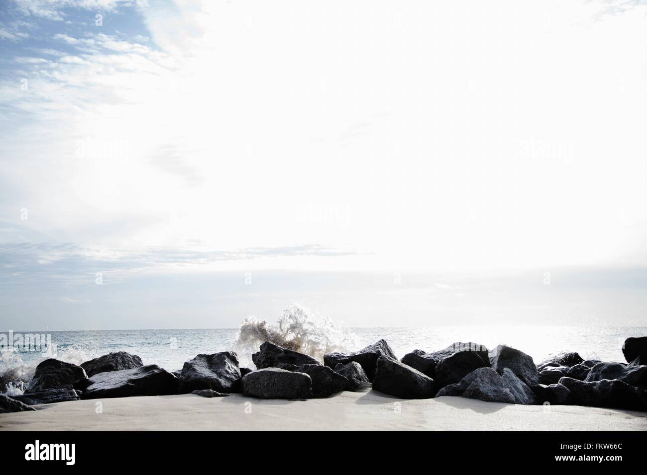 Rocks acting as breakers on Palm Beach, Florida, USA Stock Photo - Alamy