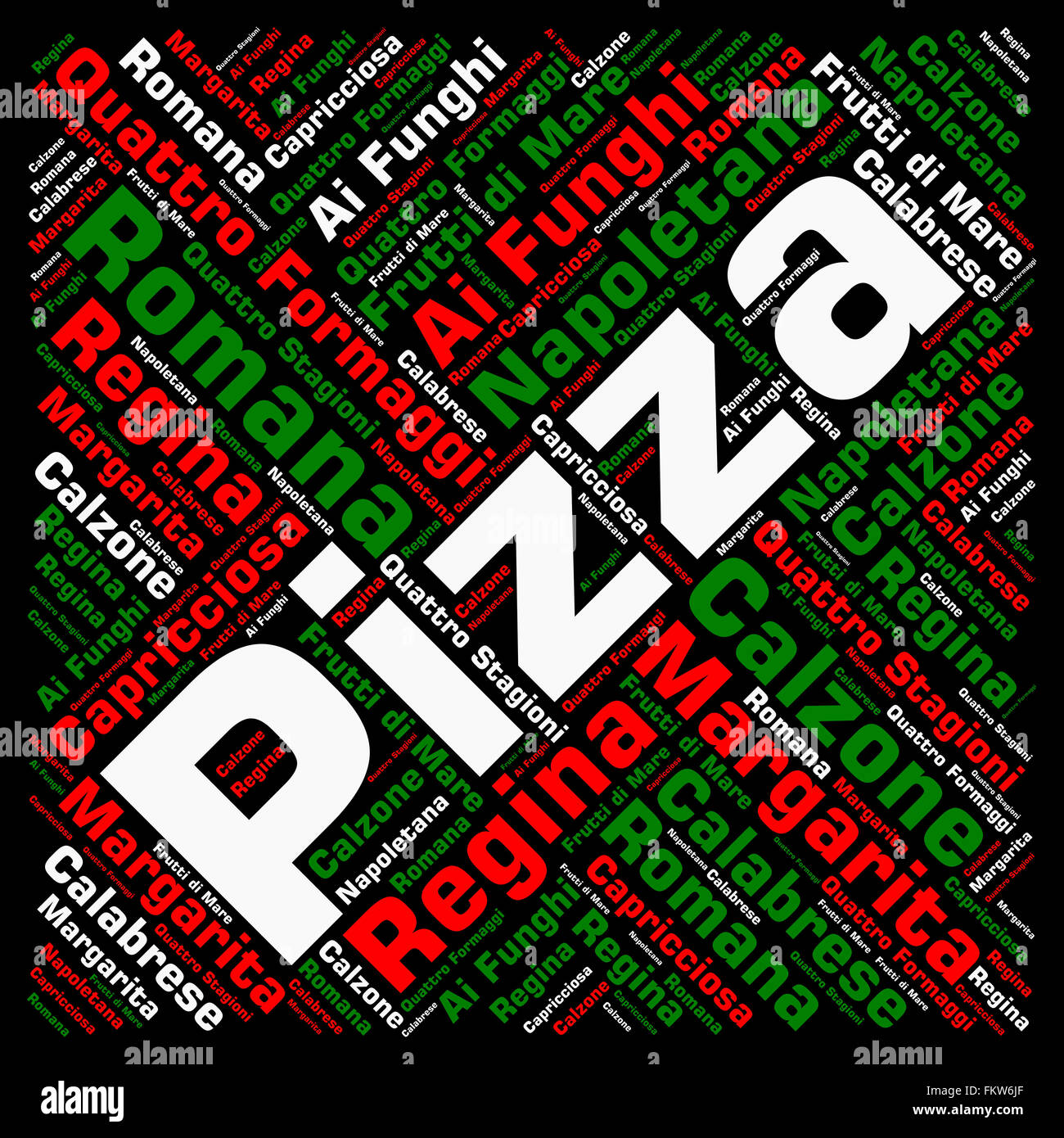 Pizza word cloud illustration Stock Photo - Alamy