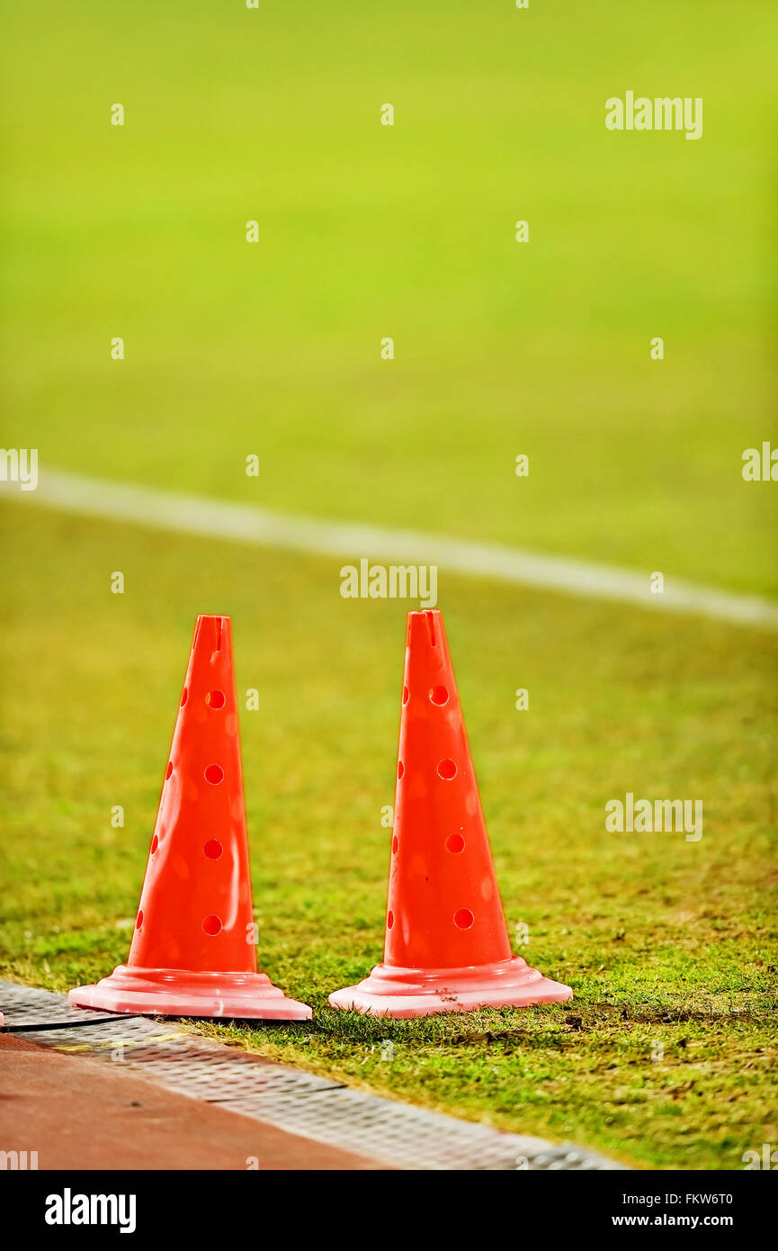 Training equipment on the pitch hi-res stock photography and images - Alamy