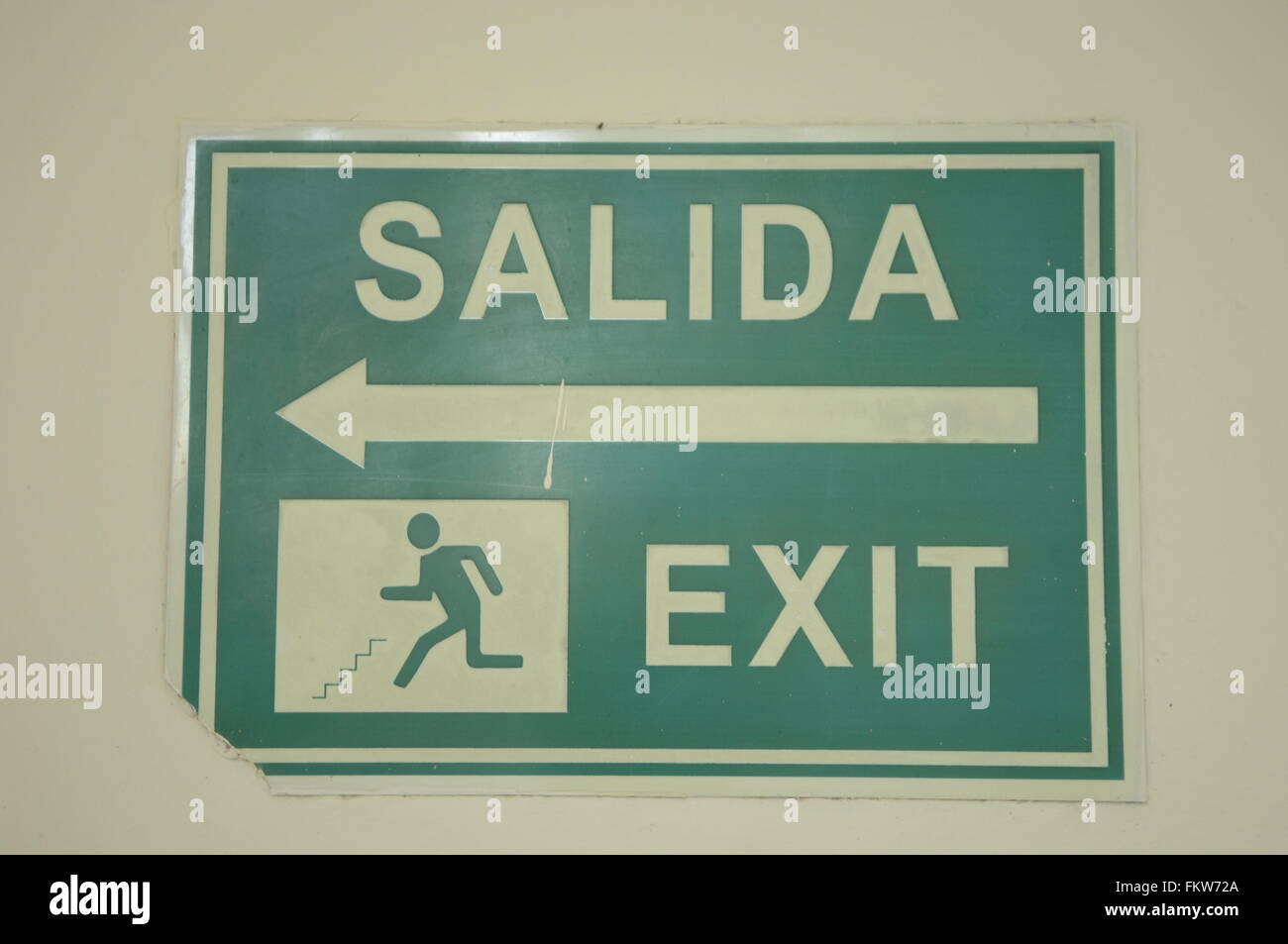 A generic image of an exit sign, pointing to fire exits around the ...